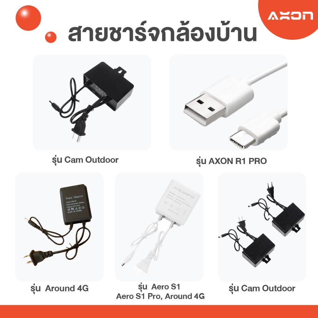 DC อะแดปเตอร์ Adapter 12V 2A ของแท้ ใช้กับกล้องวงจรปิด AXON | Shopee ...