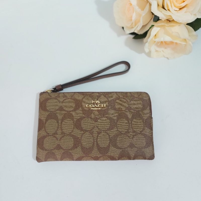 Coach LARGE CORNER ZIP WRISTLET รหัส/รุ่น : 6648 | Shopee Thailand