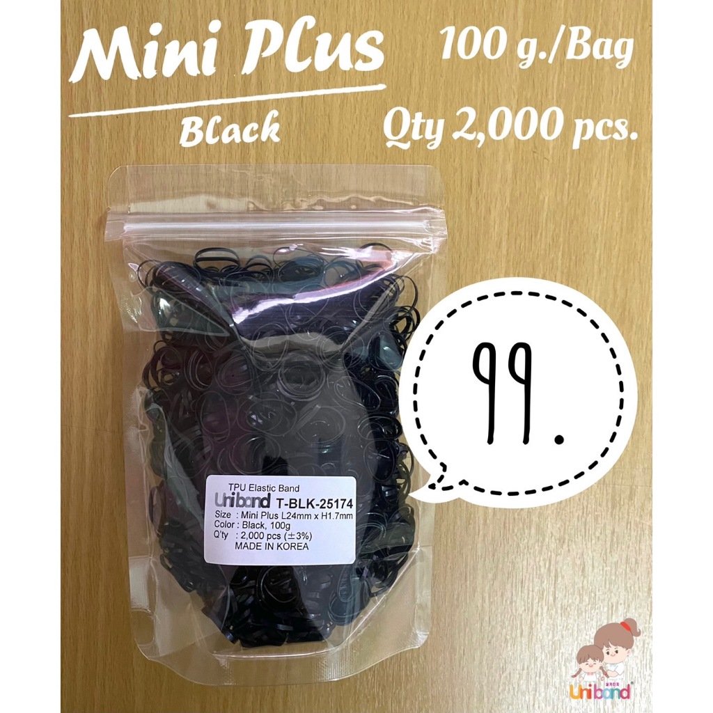 Uniband หนังยางรัดผม ไม่กินผม ไม่ดีดขาดง่าย ยางTPU Mini Plus Size ...