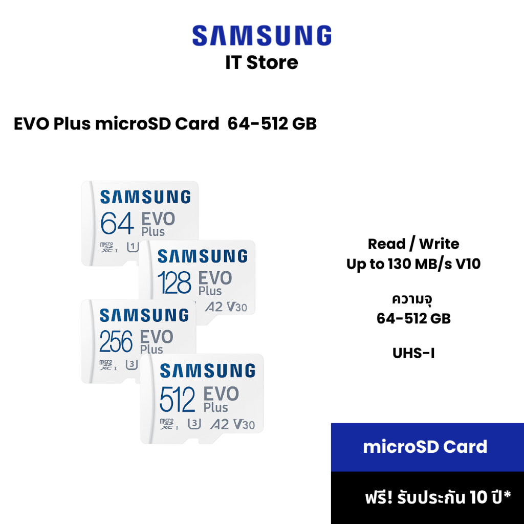 SAMSUNG EVO Plus microSD Card 64GB/ 128GB/ 256GB/ 512GB : 10Y (EVO Plus ...