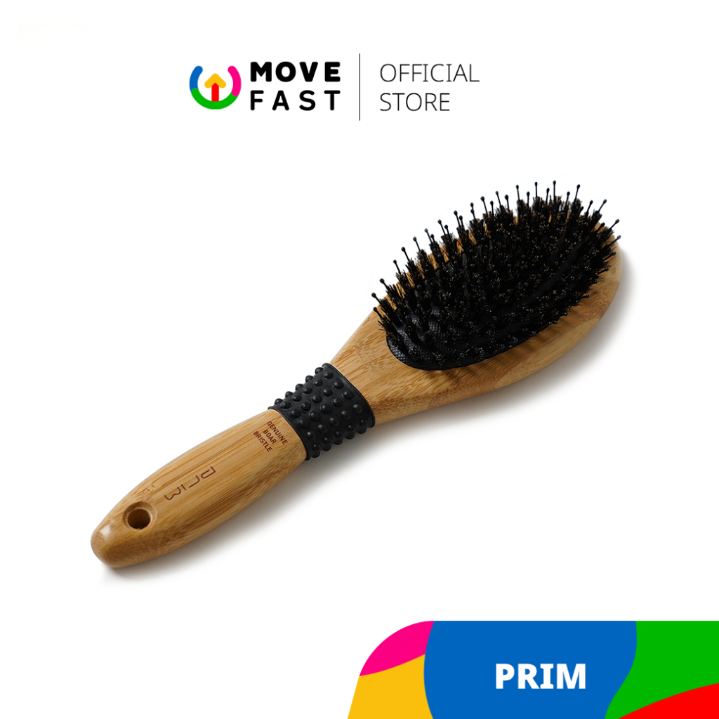 FN - PRIM หวีขนหมู ใช้ขนหมูป่าแท้ รุ่น OVAL SHAPE อ่อนโยนต่อหนังศีรษะ ...
