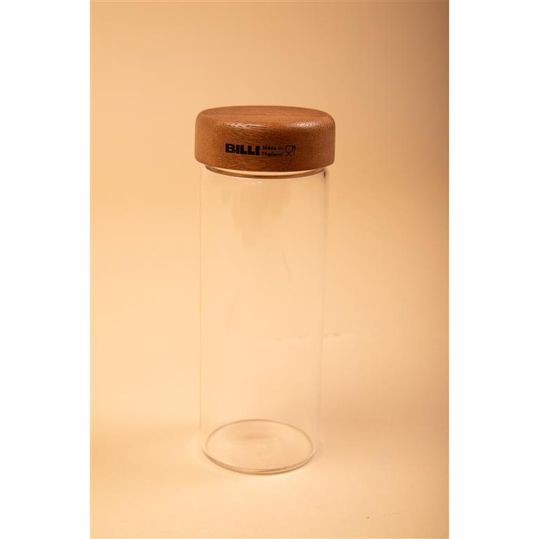 BILLI DESIGN [GLASS CANISTER] ขวดโหลเเก้วทรงสูงโปร่งพร้อมฝาไม้จามจุรี ...