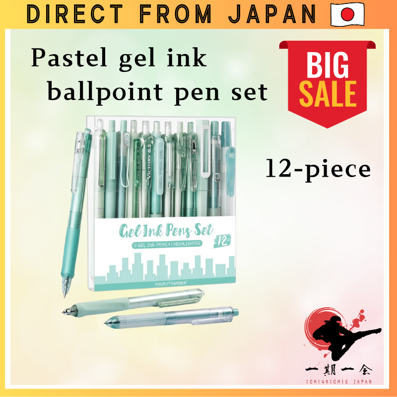 Four Candies 12-piece pastel gel ink ballpoint pen set 11 gel ballpoint ...