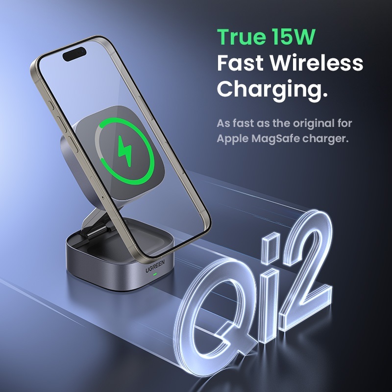 Ugreen แท่นชาร์จไร้สาย 2-in-1 Magnetic Wireless Charge 25W สำหรับ iPhone, AirPods | Shopee Thailand