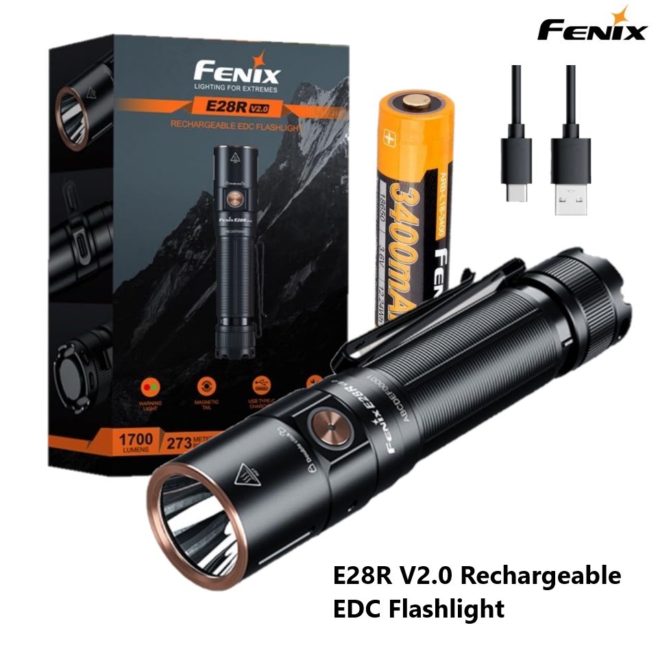 Fenix E28R V2.0 Rechargeable EDC Flashlight ไฟฉายรีชาร์จ 1700 ลูเมนส์ ปรับแสงได้เจ็ดโหมด พอร์ต ...
