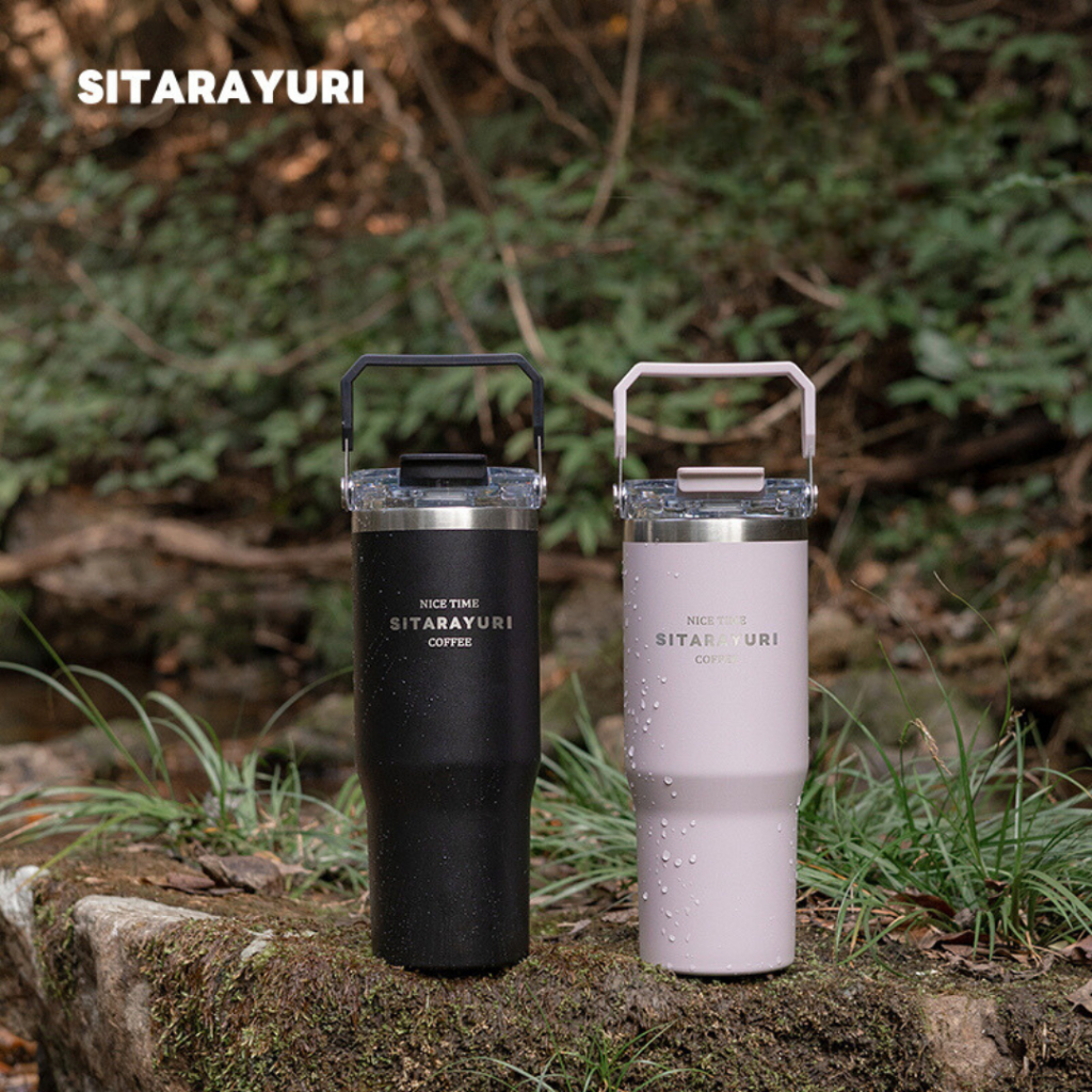 SITARAYURI แก้วน้ำเก็บความเย็นแบบหูหิ้ว ขนาด 600ml 900ml สแตนเลส 304 ...
