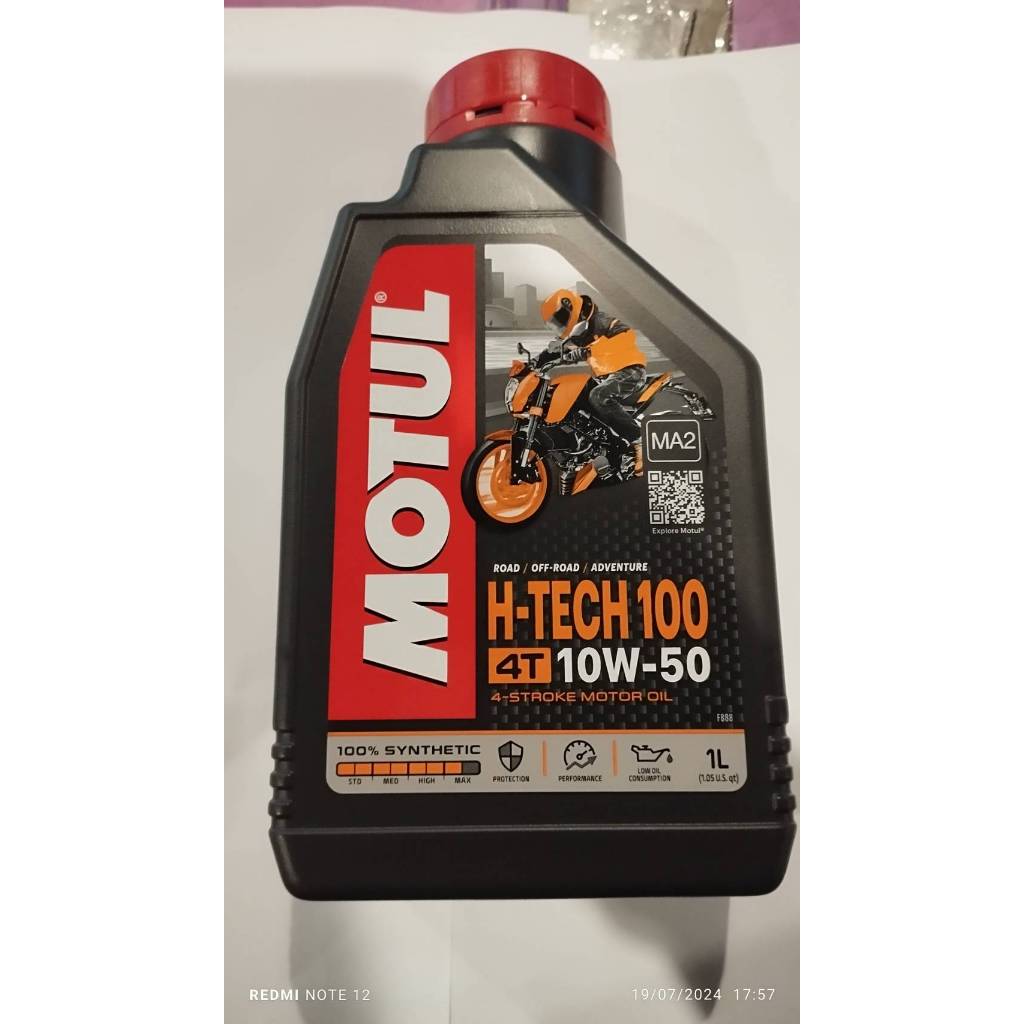 Motul-H-TECH-100-4T-10W50 ขนาด-1-ลิตร-10w50-น้ำมันสังเคราะห์แท้-100% ...