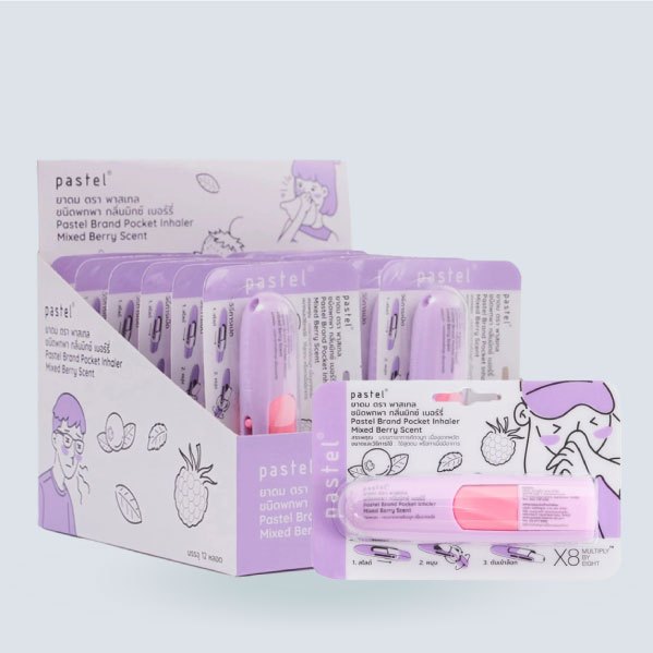 PASTEL Pocket Inhaler Mixed Berry Scent (12 Pieces/Box)ยาดมที่ทำให้คุณ ...