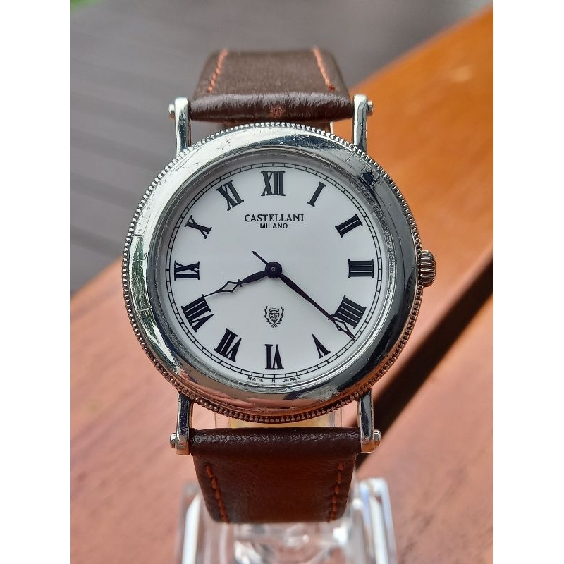 นาฬิกามือสอง Castellani milano italy ตัวเรือนเป็นเงิน silver quartz ...