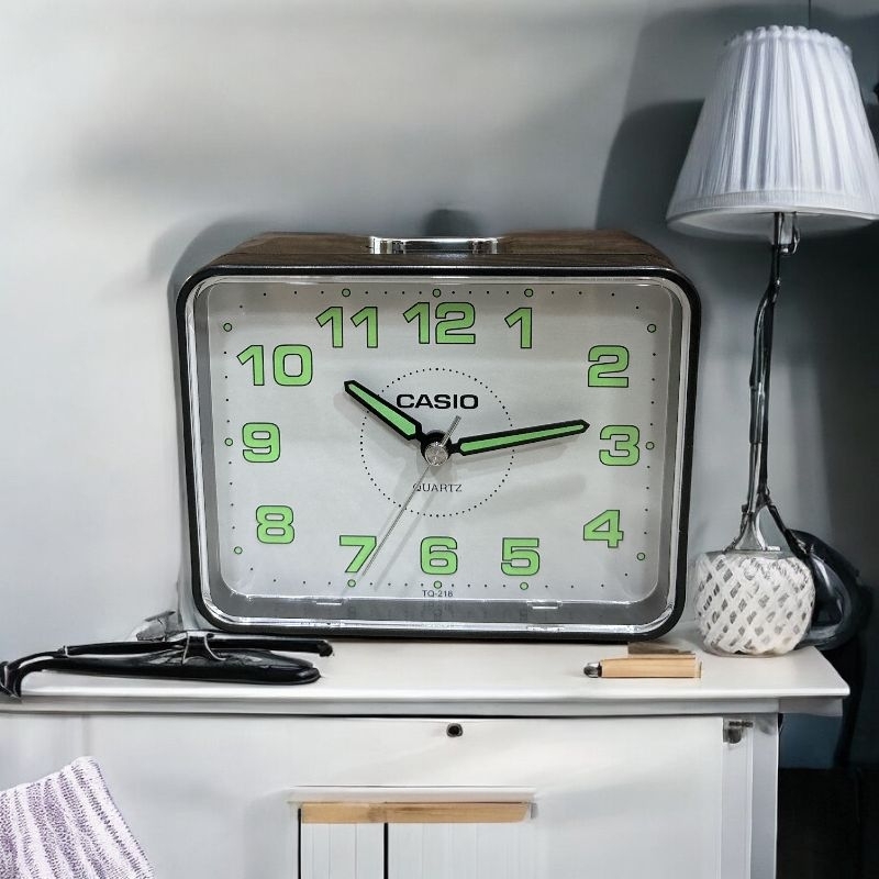 นาฬิกาปลุก Casio รุ่น TQ-218 มีพรายน้ำ | Shopee Thailand