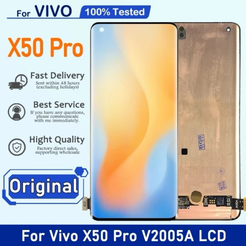 หน้าจอ สำหรับ VIVO X50 Pro อะไหล่เครื่องอ่านพิกัดจอแสดงผล LCD แบบสัมผัส ...