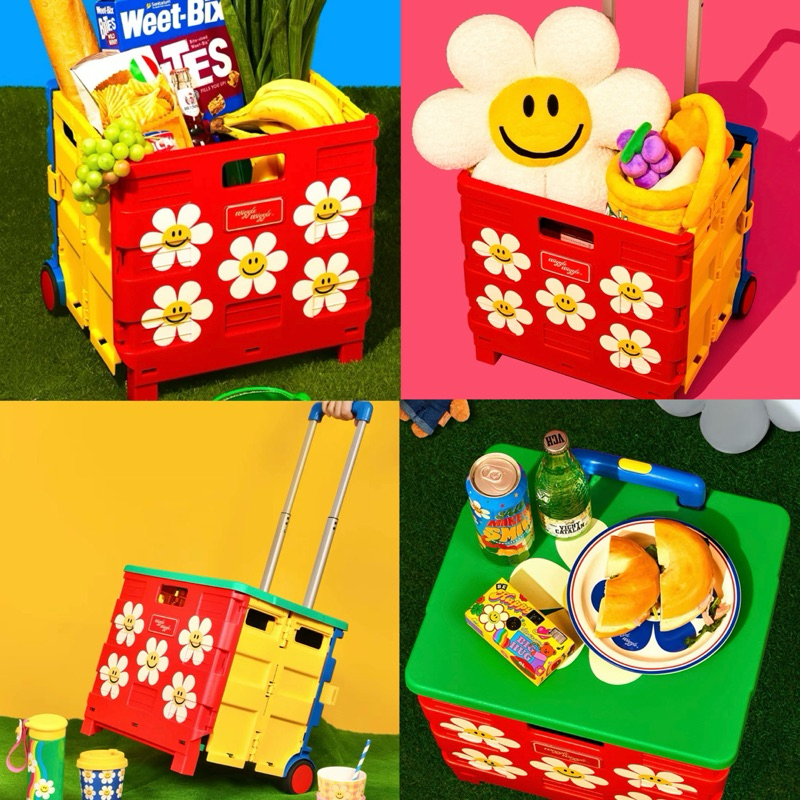 🌈 Wiggle Wiggle แท้ 100% กล่องรถเข็น Folding Cart พับได้ มีล้อ รถเข็น ...
