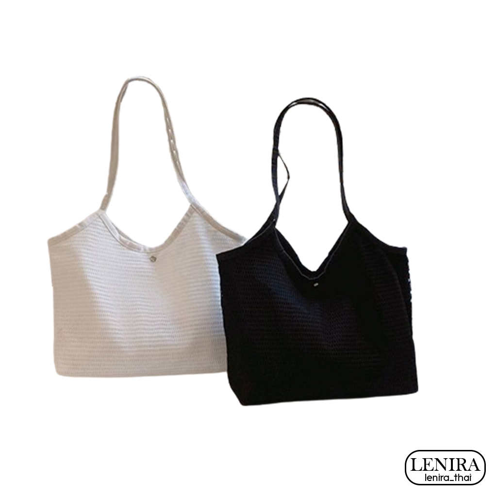 Lenira(B2051) กระเป๋าผ้าสะพายไหล่ เป็นผ้าลายตาข่าย | Shopee Thailand