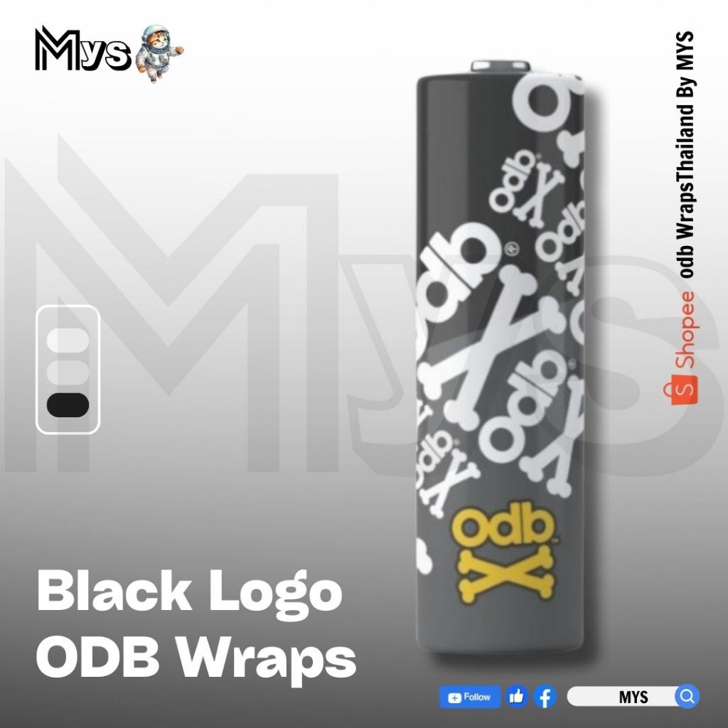 ปลอกถ่าน 18650 Black Logo ODB Wraps แท้100% | Shopee Thailand
