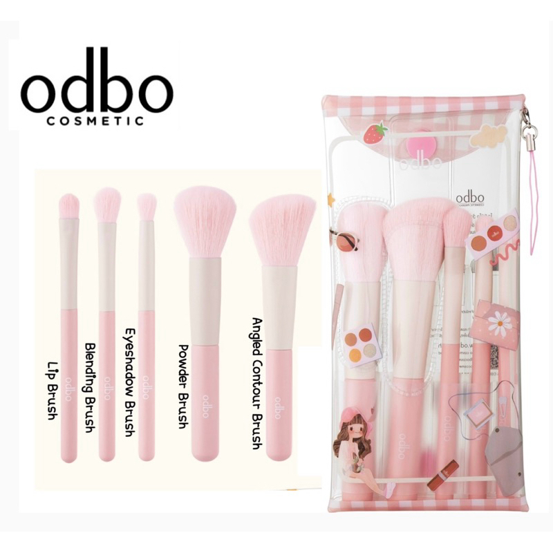 ODBO WOW BEAUTY SET โอดีบีโอ ว้าว บิวตี้ เซ็ต แปรง 5 ชิ้น สีพาสเทล ...