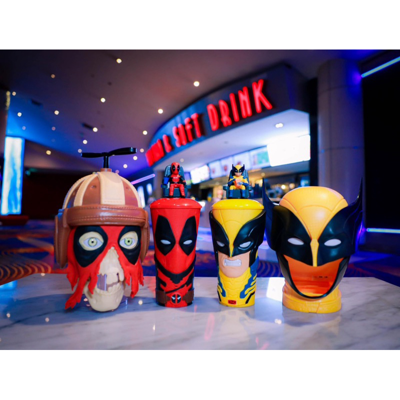 (ทักลด50%) พร้อมส่ง ถังป๊อปคอร์น deadpool & wolverine bucket set แก้ว ...