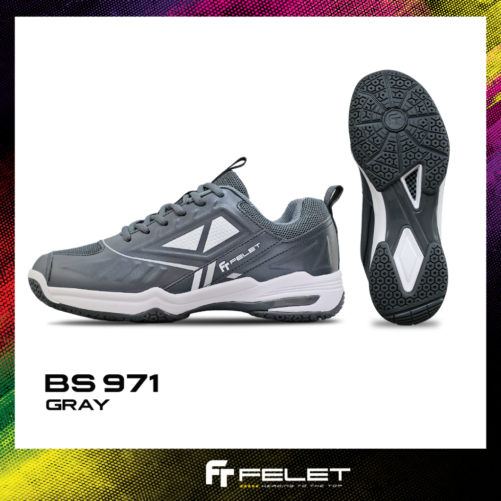 FELET รองเท้าแบดมินตัน รุ่น BS971 GY | Shopee Thailand