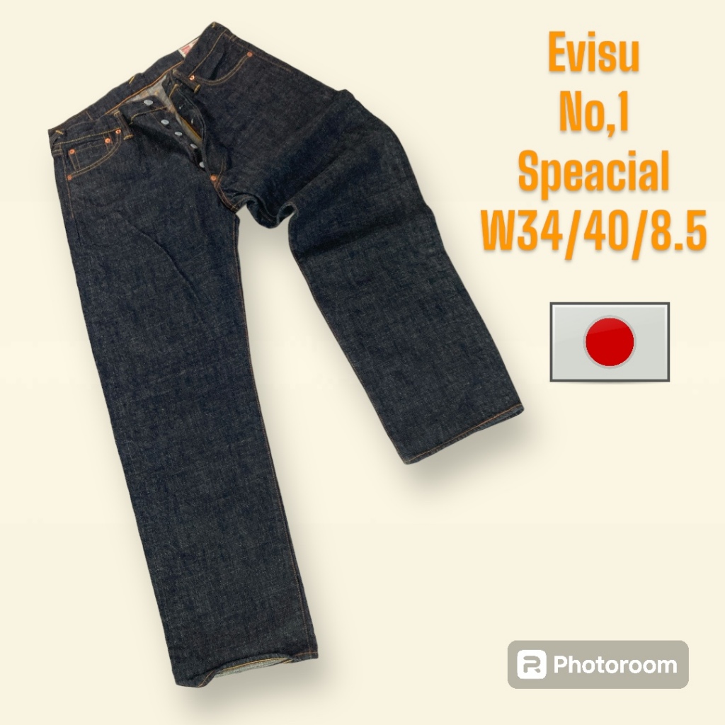 กางเกงยีนส์ ของแท้ ผลิตญี่ปุ่น EVISU NO,1 Speacial มือหนึ่งไม่ผ่านการใช้งาน ขนาดเอว 34" - 34.7 ...