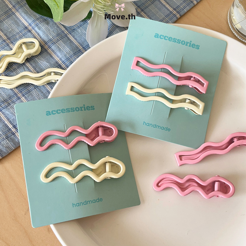 ในไทย-พร้อมส่ง กิ๊บหนีบผม รูปคลื่น สีครีม คลิปด้านข้าง หน้าม้า น่ารัก ...