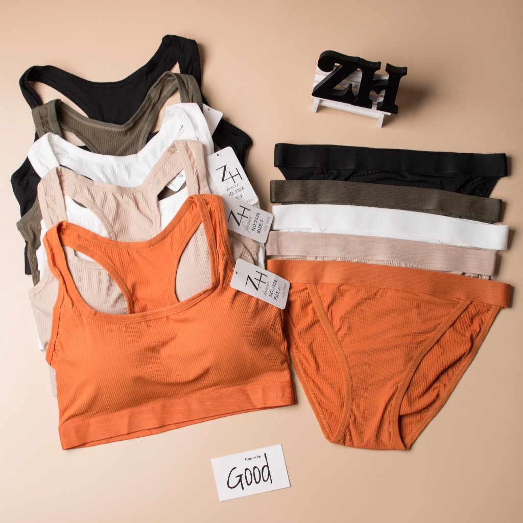 zh-forever.3326เซ็ทชุดชั้นในผ้าฝ้าย งาน2ชิ้น บราฟองน้ำ +กางเกงใน ...