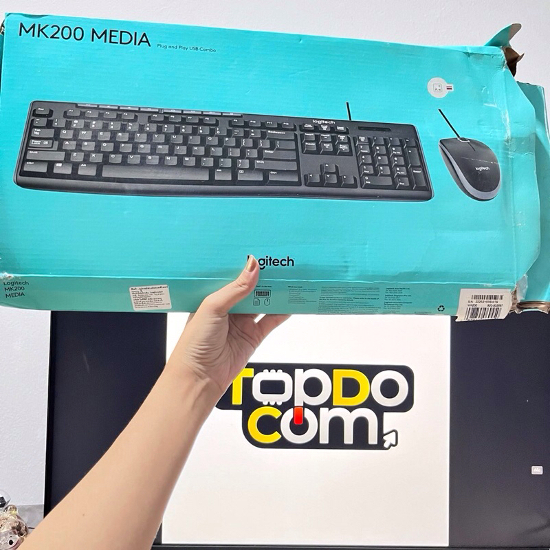 ขายถูก !!! LOGITECH MK200 MEDIA CORDED KEYBOARD AND MOUSE COMBO (BLACK ...