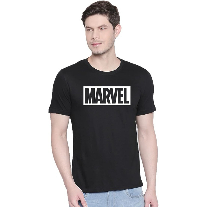 FF08มือสอง Size S : อก 30”-34” เสื้อยืดคอกลมแขนสั้นสีดำ มาร์เวลของแท้ ...