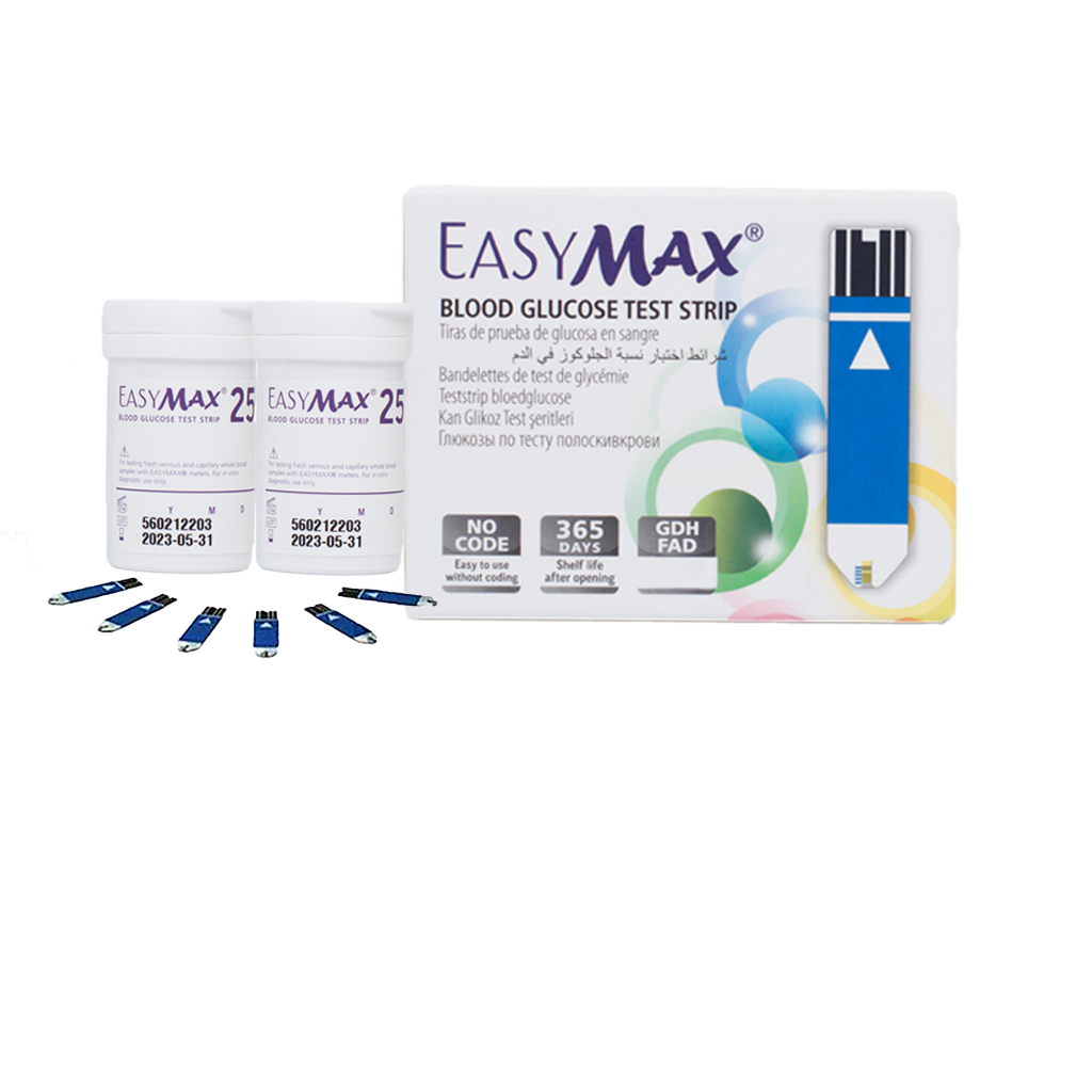 Strip/เขม EASYMAX แผ่นวัดน้ำตาล 50แผ่น แผ่นตรวจน้ำตาล แผ่นวัดระดับ ...