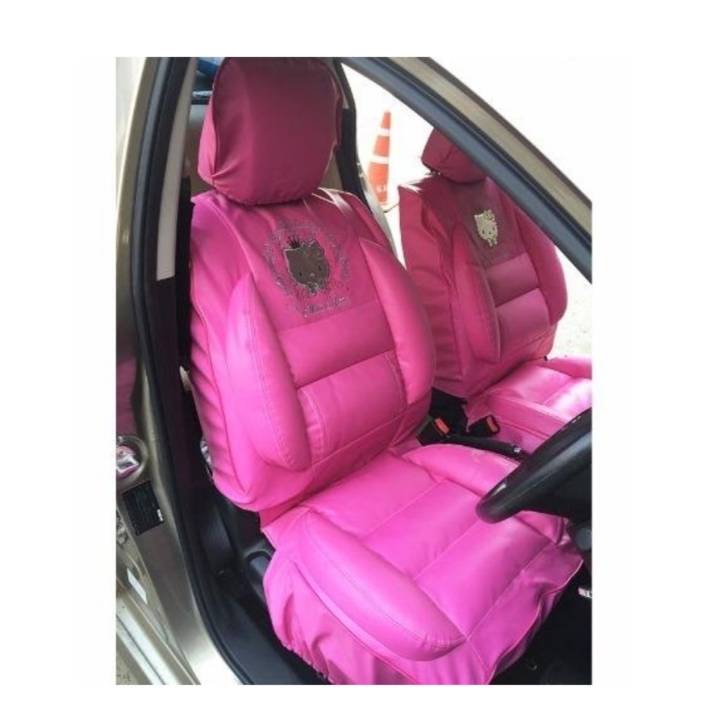 หุ้มเบาะด้านหน้าแบบเสริมใยหนังPVC Kitty คิตตี้สีชมพู ลิขสิทธิ์แท้ ...