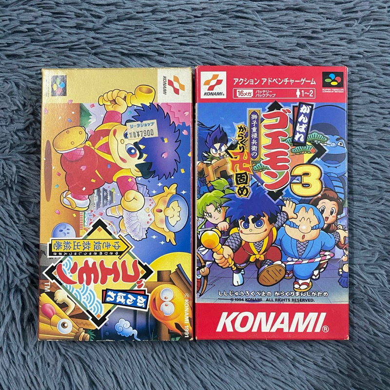 งานกล่องตลับแท้เครื่อง Super Famicom เกมส์ Goemon-3 โซน Japan กล่องคมมี ...