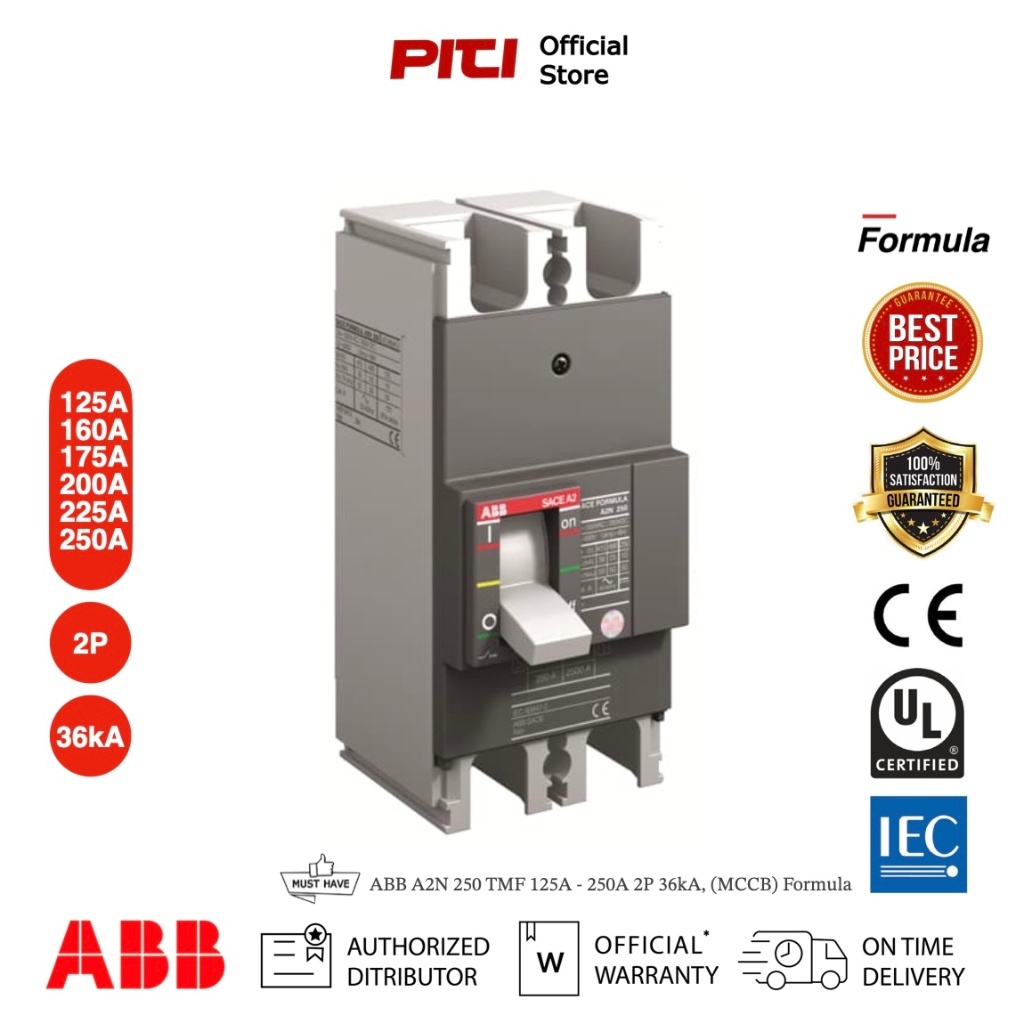 ABB MCCB A2N 250 TMF 150A 2P (36kA) Formula Series เบรกเกอร์ Breaker ...