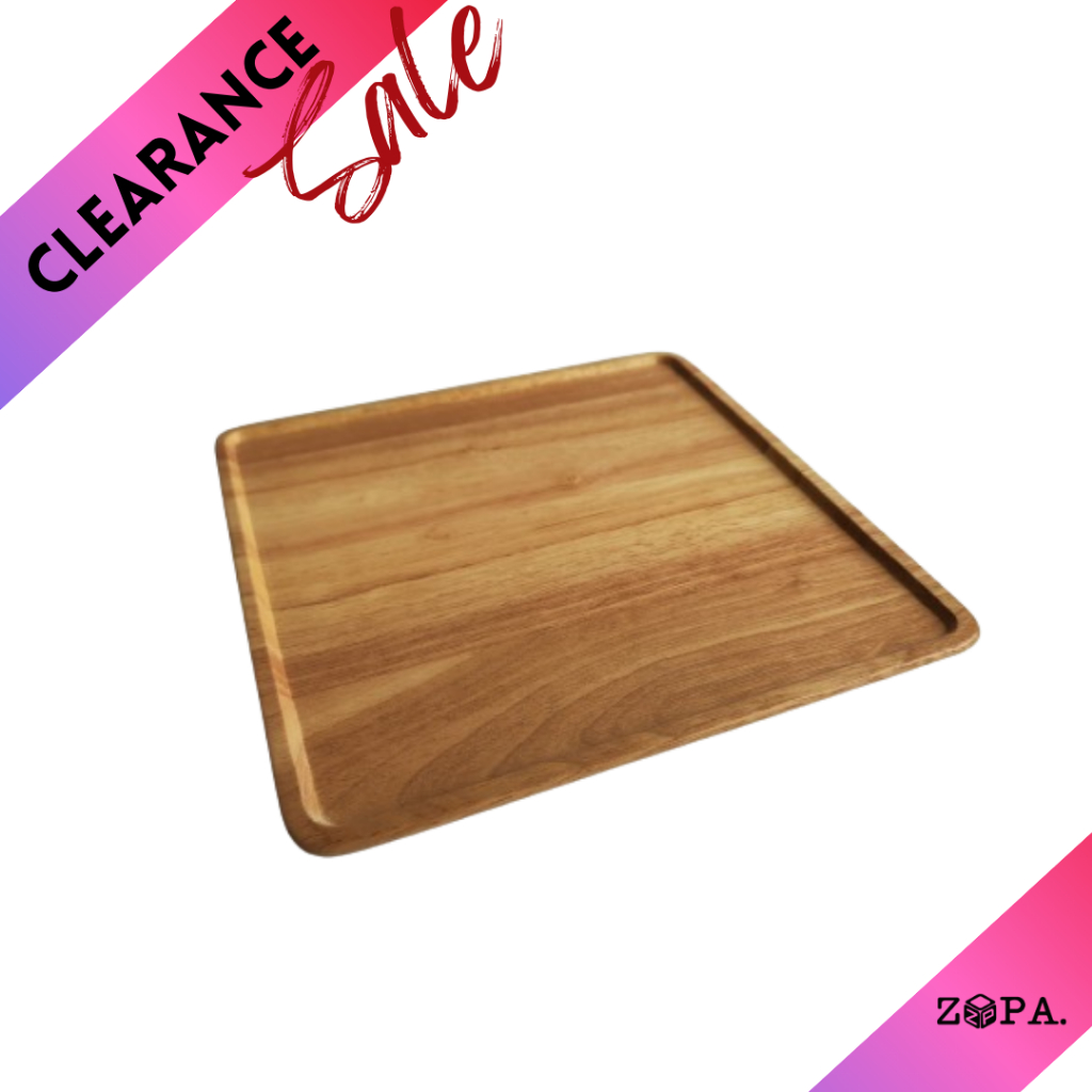 CS028 ถาดไม้สี่เหลี่ยม ไม้ยางพารา ถาดเสิร์ฟ 30x30 cm /Rubberwood square ...