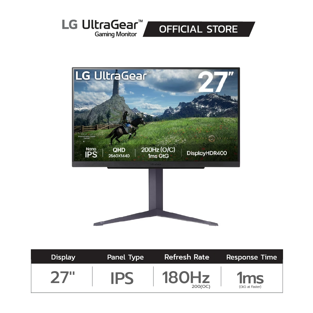 LG UltraGear™ Gaming Monitor 27GS85Q-B | 27" | IPS | 1ms | 180Hz (จอ ...