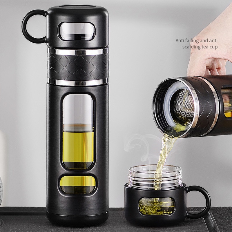 nicelife 520ml กระบอกน้ำ ชงชา กระจกสองชั้น วัสดุ High Borosilicate พร้อมที่กรองใส่ใบชา | Shopee ...