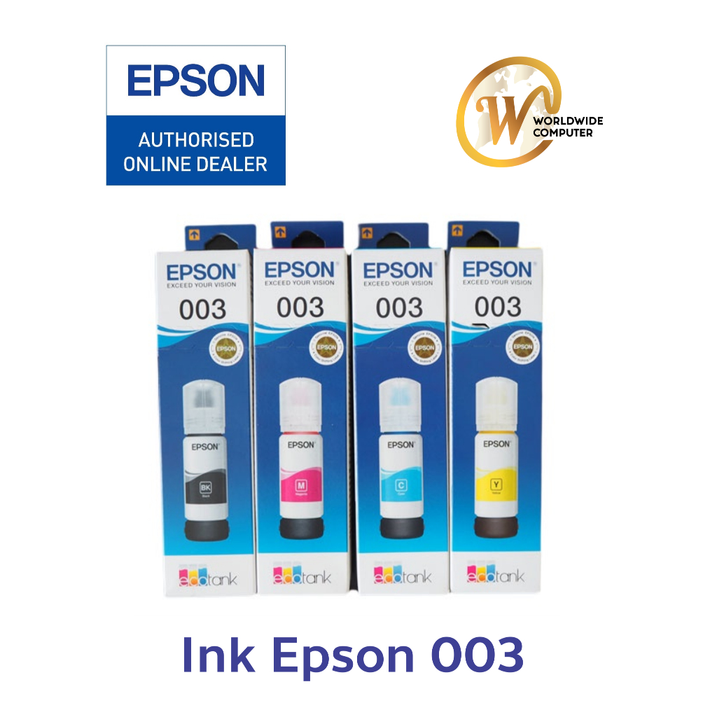 หมึกแท้ Ink Epson 003BK, 003C, 003M, 003Y for L3110, L3150, L5190 ออก ...