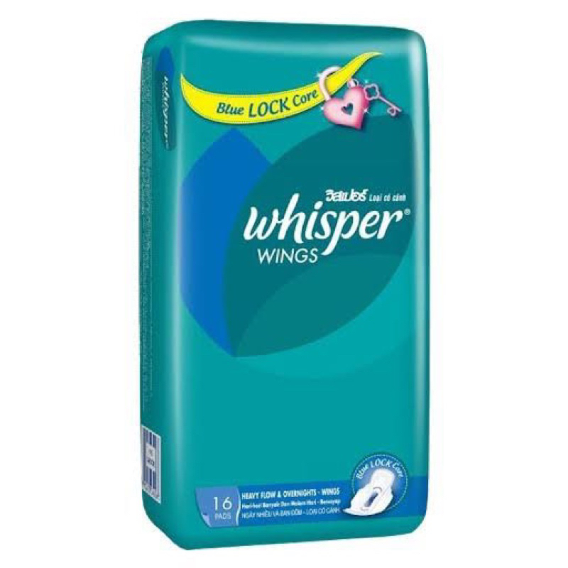 แท้ Whisper wings 16 pads วิสเปอร์ ผ้าอนามัย สำหรับวันมามามาก กลางคืน มีปีกfl | Shopee Thailand