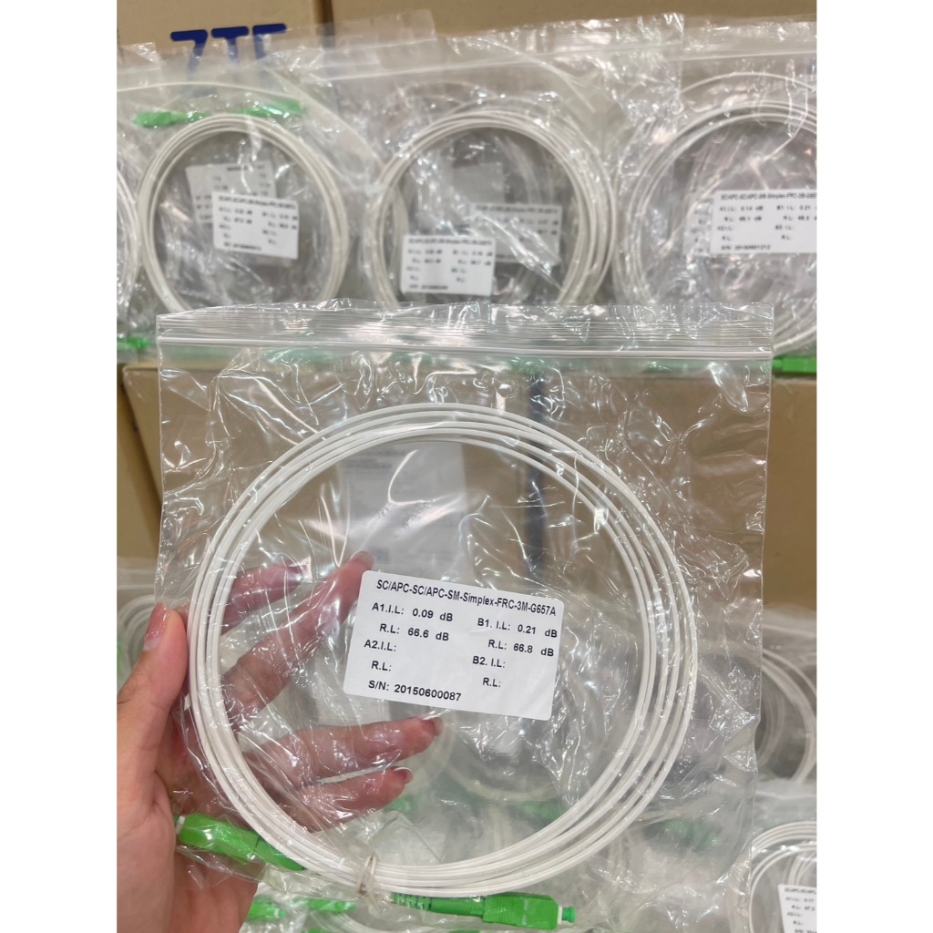 10 เส้น สาย SC/APC-SC/APC-SM-Simplex-FRC-3M-G657A #อุปกรณ์ FIBER OFTIC ...
