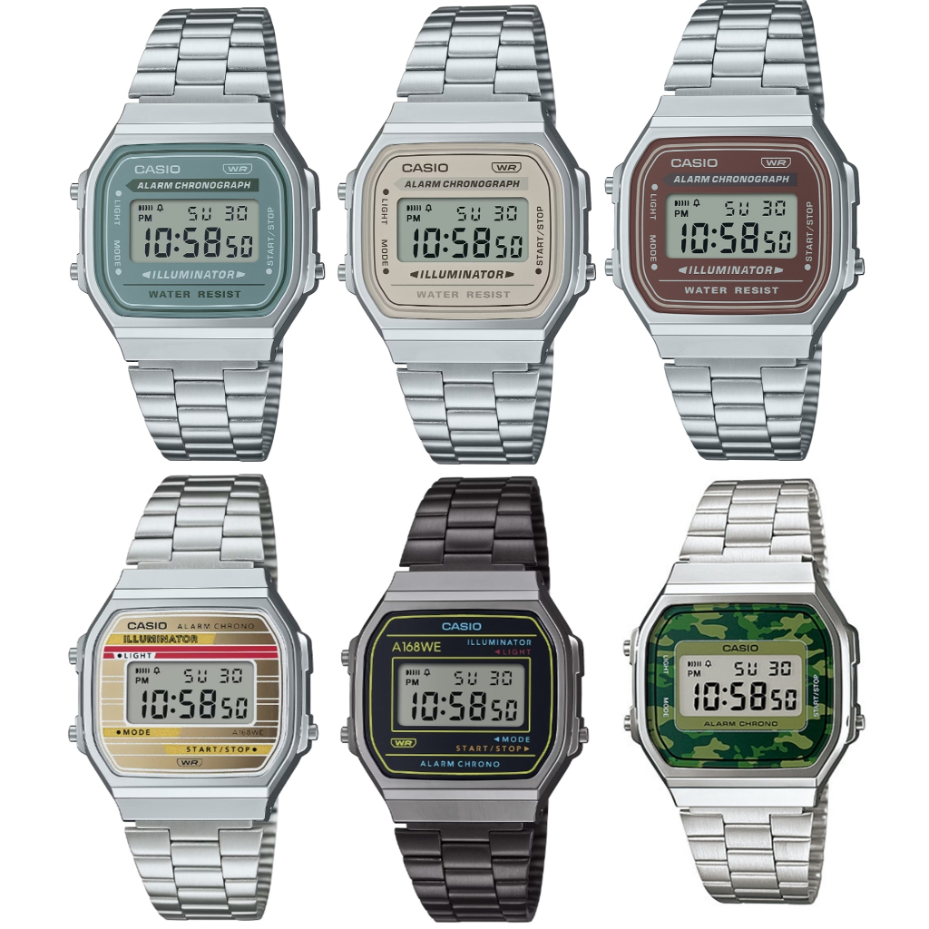 นาฬิกาข้อมือผู้ชาย/หญิง casio ระบบดิจิตอล รุ่น A168W A168 A168WA ประกัน ...