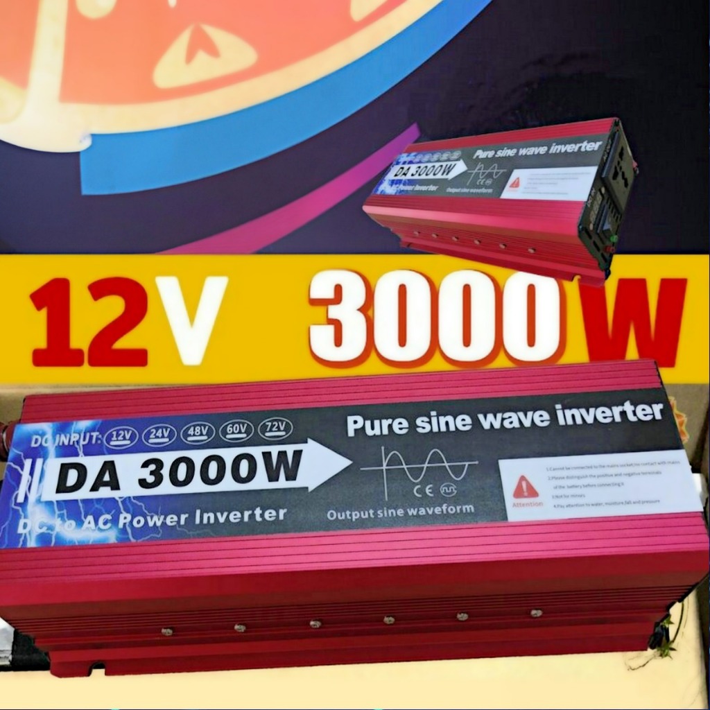 DA อินเวอร์เตอร์3000W แปลงไฟ12v/24vเป็น220v หม้อแปลงไฟ ตัวแปลงไฟฟ้า ตัว ...
