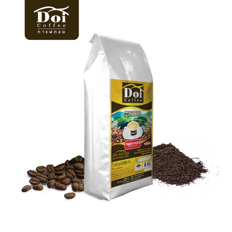 [ใหม่] เมล็ดกาแฟคั่วเข้ม Doi Coffee ITALIAN Roast 250g. | Shopee Thailand