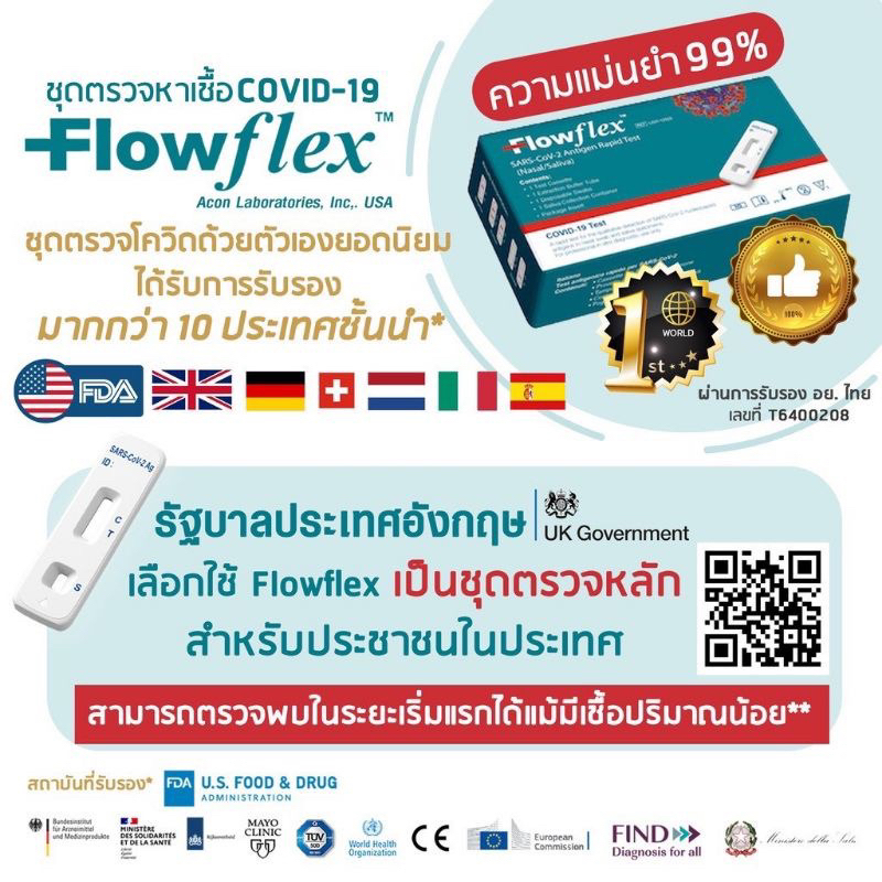 🔥Flowflex 2in1 ชุดตรวจATK ตรวจน้ำลาย หรือจมูก มาตรฐานสากล ตรวจเจอเชื้อแม้ปริมาณน้อย | Shopee ...