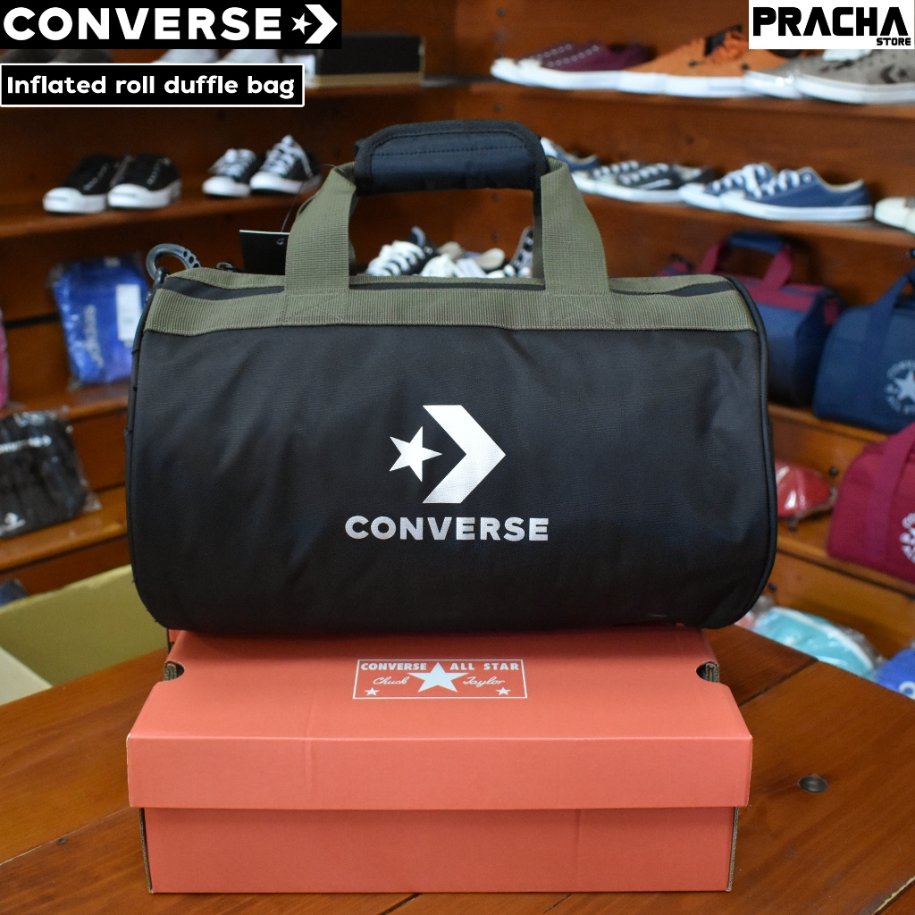 [ลิขสิทธิ์แท้] Converse inflated roll duffle bag black สะพายข้าง ...