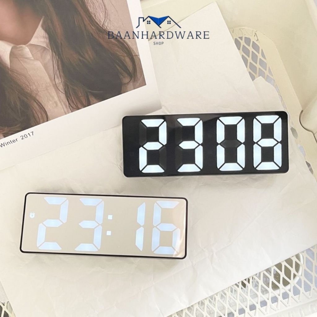นาฬิกา3in1มินิมอล สไตล์เกาหลี นาฬิกาบอกอุณหภูมิ นาฬิกาปลุก ins clock ...
