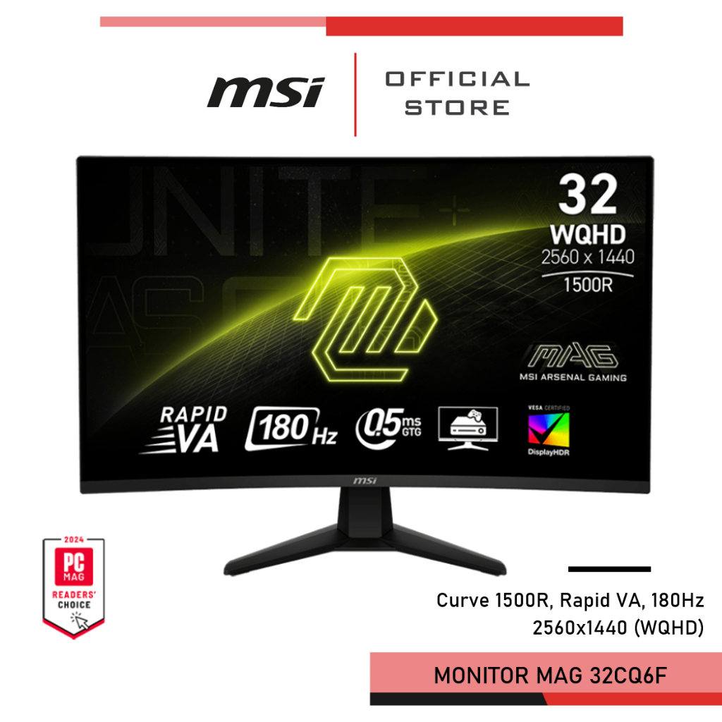 MSI MAG 32CQ6F Monitor จอคอมพิวเตอร์ 31.5'', 180Hz, Curve 1500R ...