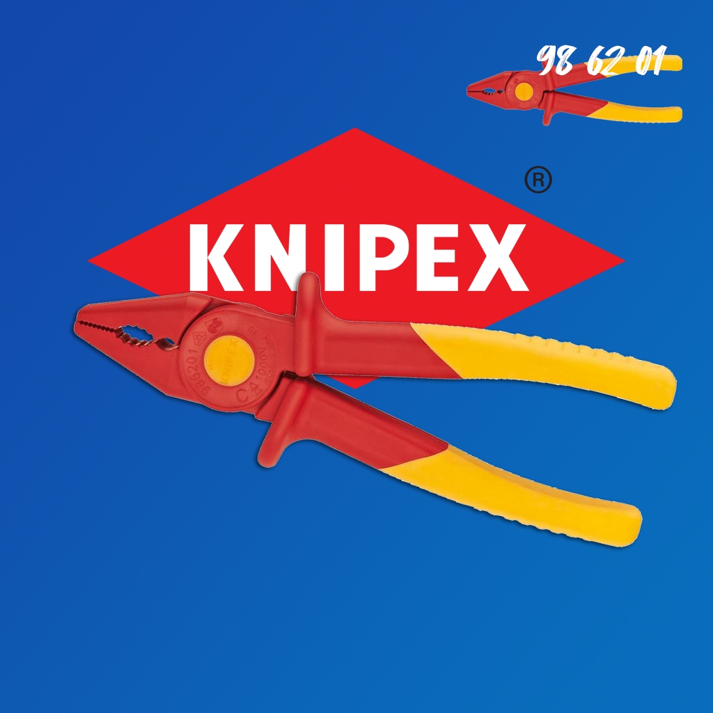 Knipex คีม พลาสติกปากจิ้งจกกันไฟ VDE รุ่น 986201 (7นิ้ว) | Shopee Thailand