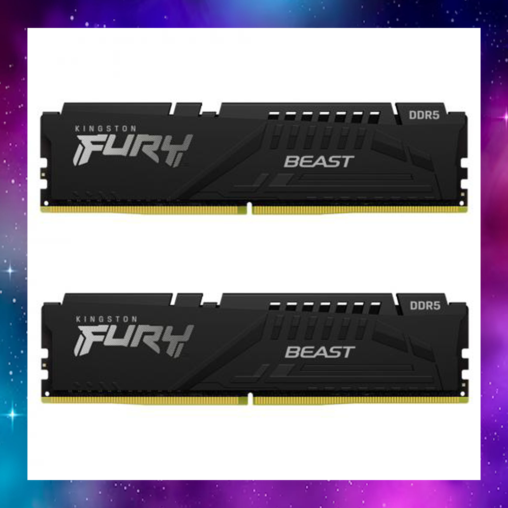 32GB (16GBx2) DDR5 5600MHz RAM (หน่วยความจำ) KINGSTON FURY BEAST DDR5 (KF556C40BBK2-32) ประกันLT ...