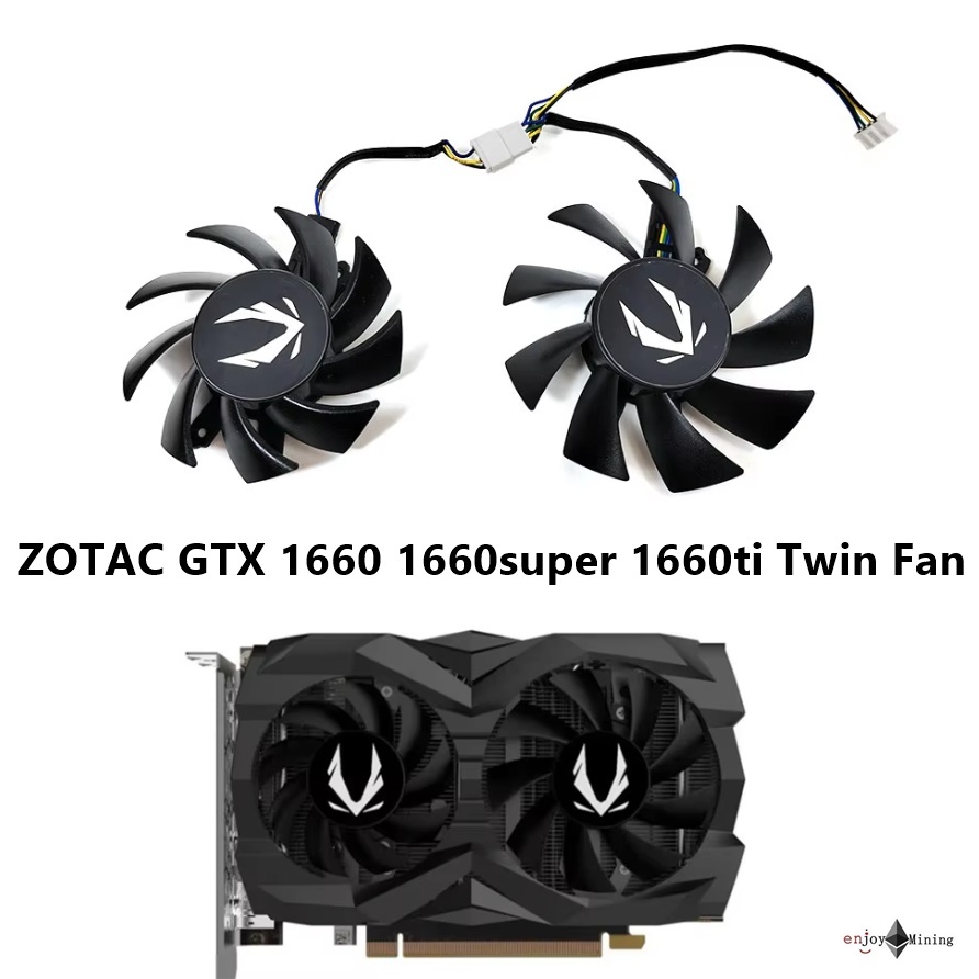 พัดลมการ์ดจอ ZOTAC GTX 1660 1660super 1660ti Twin Fan graphics card ...