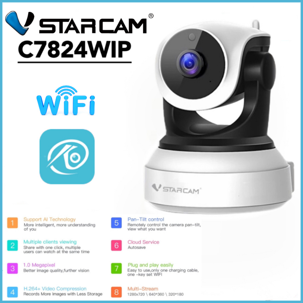 Vstarcam C7824 กล้องวงจรปิด IP Camera รุ่น C7824 1.0 Mp HD ONVIF | Shopee Thailand