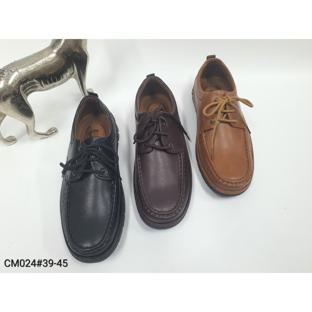 CM024รองเท้าหนังผูกเชือกผู้ชายไซส์39-45มี3สีแทนน้ำตาลดำ | Shopee Thailand