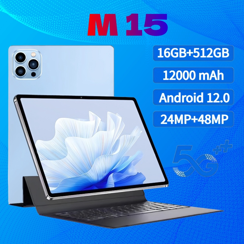 M15 12 inch full HD screen Learning Office tablet 12000mAh long battery life ram 512GB game ...