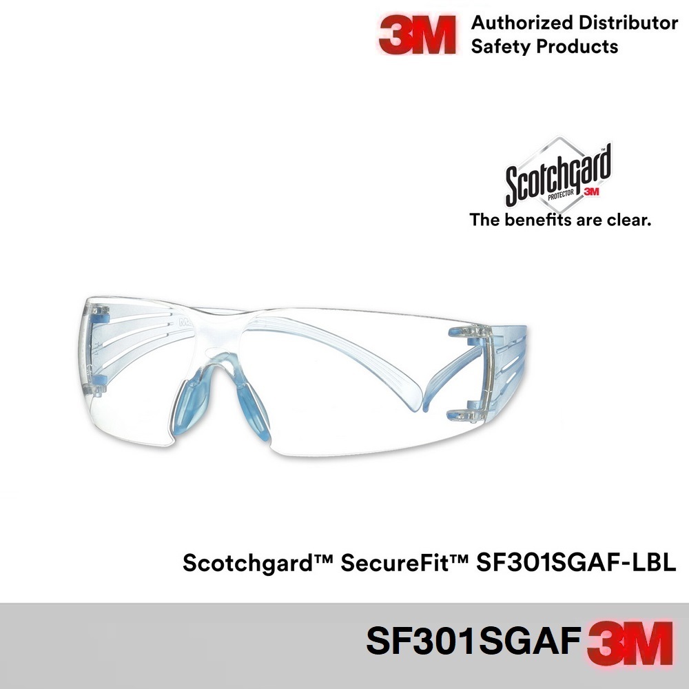 3M™ SecureFit SF301SGAF-LBL, ไอซ์บลู, Scotchgard Anti-fog Coating ...